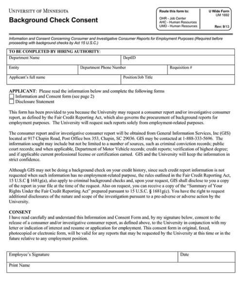 Pre-Employment Background Check Authorization Forms (PDF)