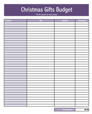 16 Free Christmas Budget Planner Templates (Excel)