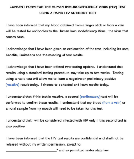 Free HIV Consent Forms (Informed) - PDF | Word