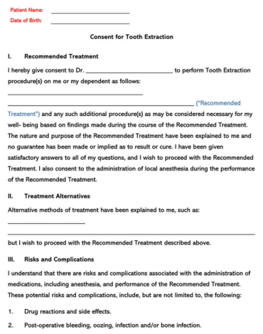 18 Free Dental (Patient) Consent Forms [Word | PDF]