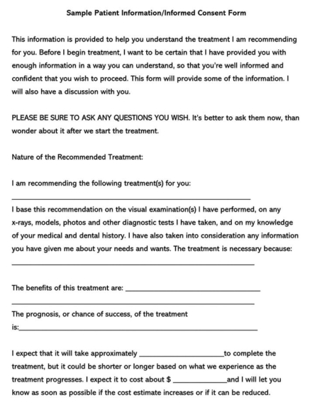 18 Free Dental (Patient) Consent Forms [Word | PDF]