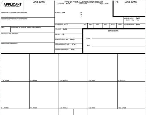 FBI Criminal Background Check Forms (Form I-783 | FD-258)