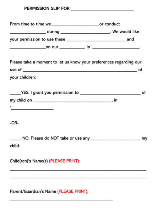 Free Field Trip Consent (Permission) Forms (Word | PDF)