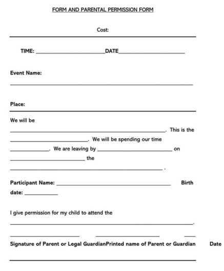 Free Field Trip Consent (Permission) Forms (Word | PDF)