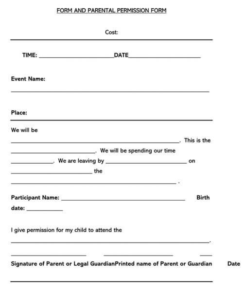 Free Field Trip Consent (Permission) Forms (Word | PDF)