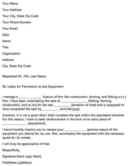 Permission Letter for Equipment: How to Write (Best Samples)