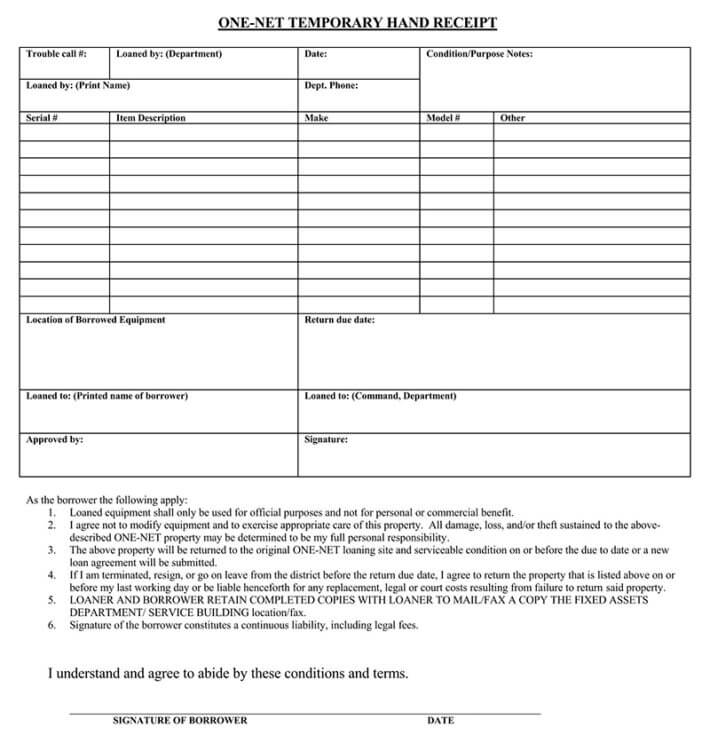 Free Loan Receipt Templates & Forms (Word | PDF)