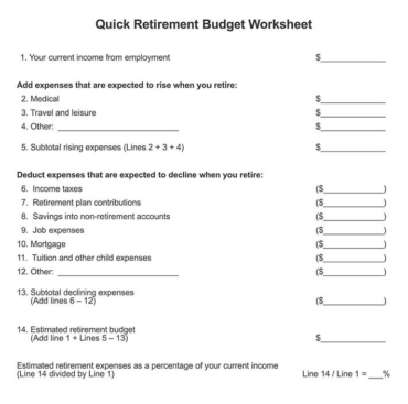 How to Plan a Retirement Budget (Free Worksheets) Excel | PDF