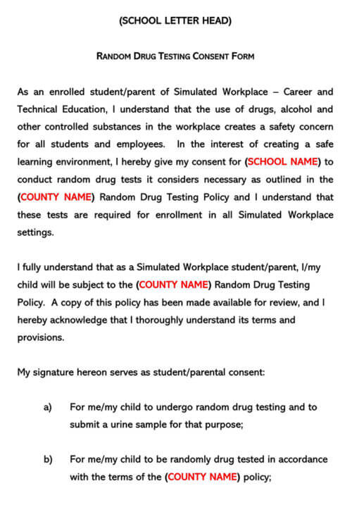 Free Drug / Alcohol Testing Consent Forms (Word | PDF)