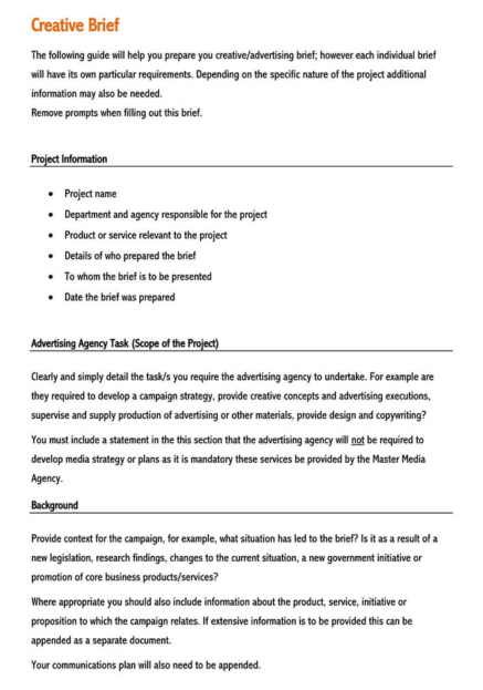 20 Best Creative Brief Templates & Examples