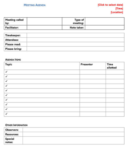 9 Free Meeting Planner Templates (Word | PDF)