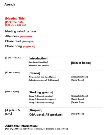 9 Free Meeting Planner Templates (Word | PDF)