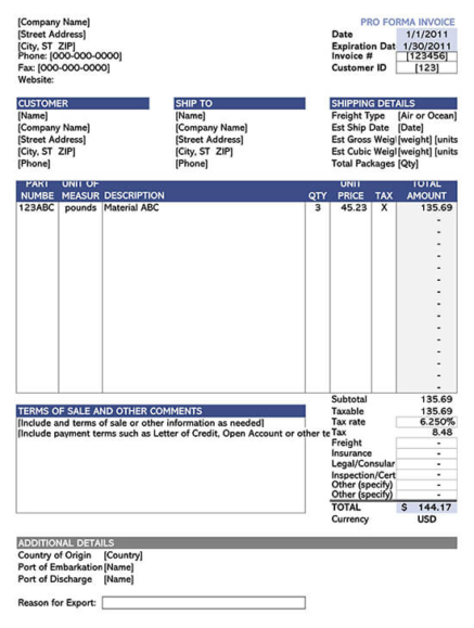 18 Free Proforma Invoice Templates (Word | Excel | PDF)