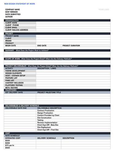 16 Free Statement of Work (SOW)Templates (Word | Excel)