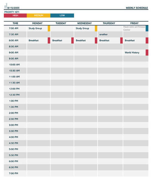 9 Free Weekly Schedule Templates (Word | Excel)