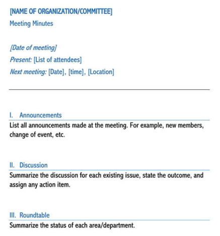 14 Perfect Meeting Minutes & Notes Templates (Word)