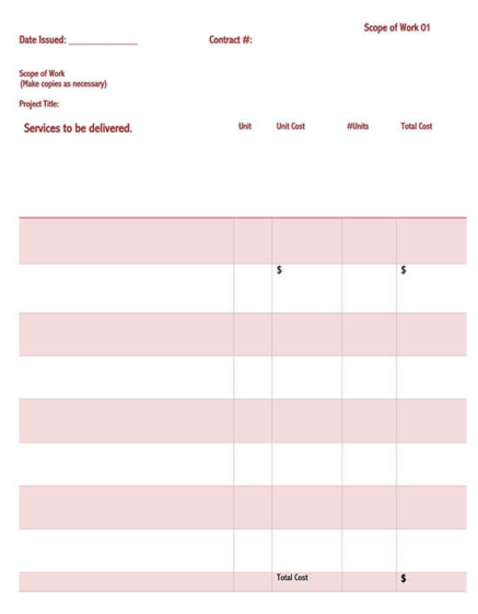 14 Simple Scope of Work Templates (Word) | Free Downloads