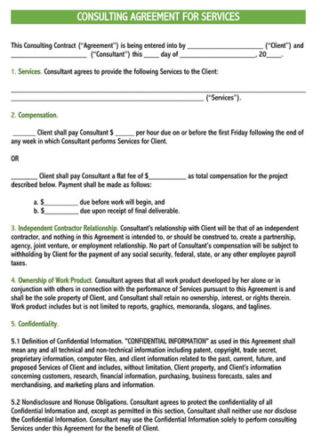 6 Free Consulting Contract Templates (with Retainer)