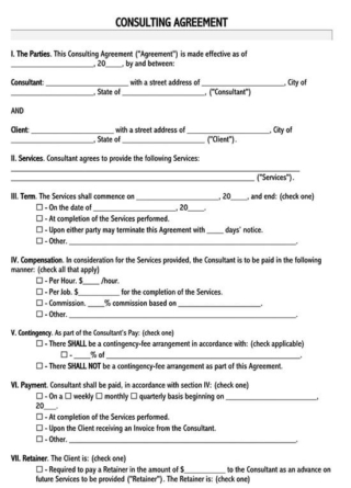 6 Free Consulting Contract Templates (with Retainer)