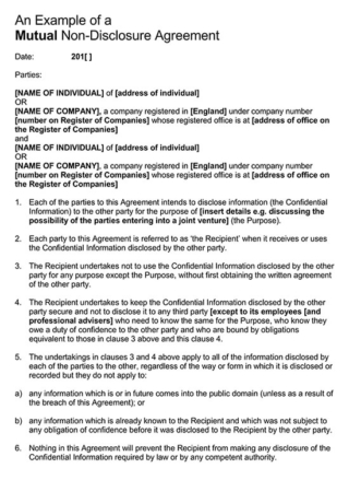 Free Mutual Non-Disclosure Agreement Templates (Word | PDF)