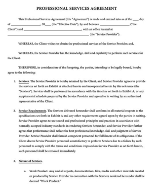 5 Simple Professional Services Agreement Templates [PDF]