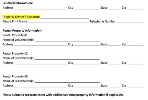 Free Tenant Information Update Forms (PDF)