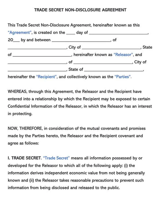 Trading Agreement Template
