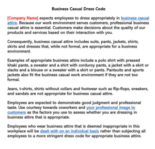 Dress Code Policy (With Example and guidelines)