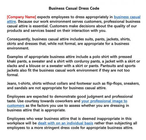 Dress Code Policy (With Example and guidelines)