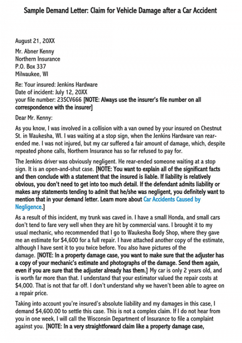 Car Accident Demand Letter | How to Write (Examples)