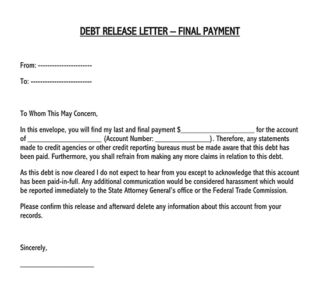 Debt Release Letter (How to Write) Free Samples