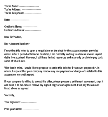 Debt Settlement Offer Letter | How to Write (Samples)