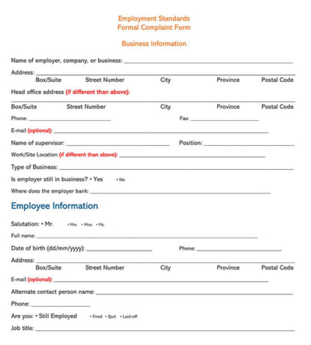 Employee Complaint Forms (What to Include)