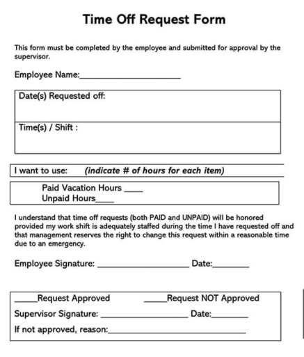Free Employee Time-off Request Forms (Word | PDF)