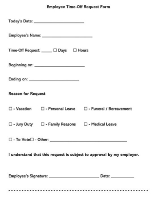 Free Employee Time-off Request Forms (Word | PDF)