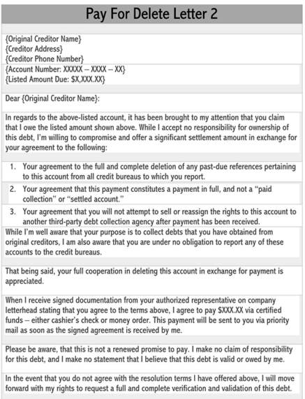 Pay for Delete Letter Templates (Samples& Examples)