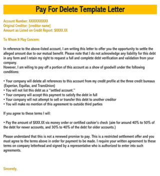 Pay for Delete Letter Templates (Samples& Examples)