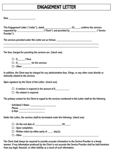 Free Engagement Letter Templates - Samples (Word | PDF)