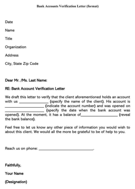 How to Write Bank Verification Letter (Samples & Templates)