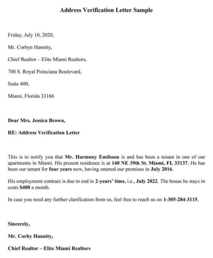 Free Address Verification Letter Templates (Guide - Sample)