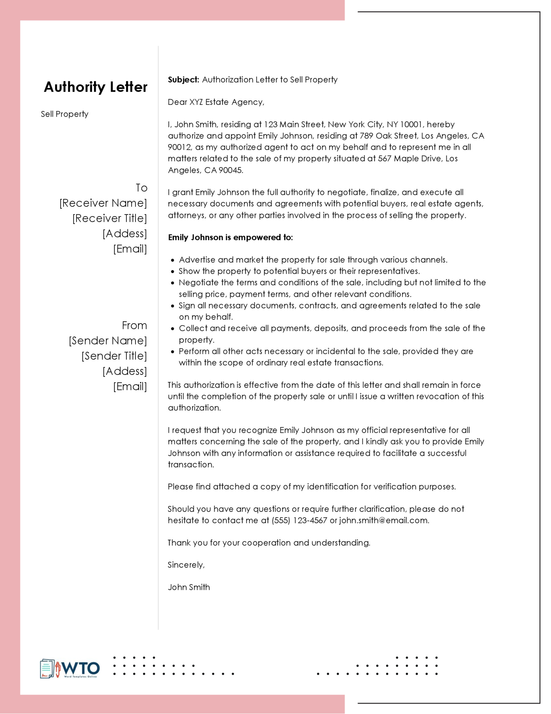 6 Authorization Letter Samples to Act on Behalf of Someone