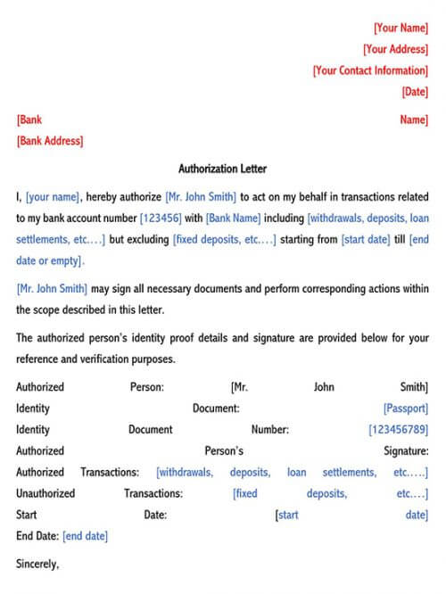 Authorization Letter for Bank (How to Write) 6+ Sample Letters