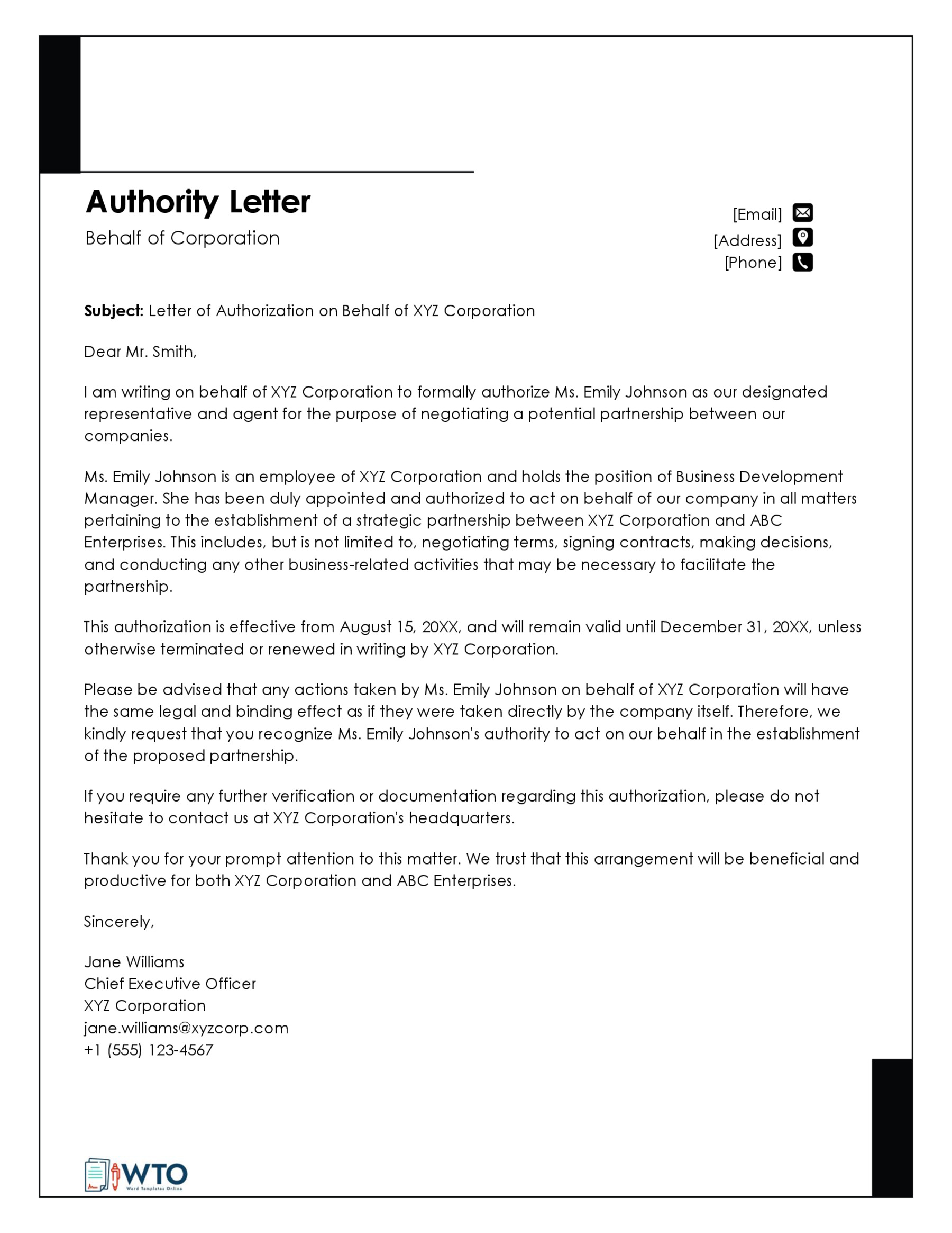 6 Authorization Letter Samples to Act on Behalf of Someone