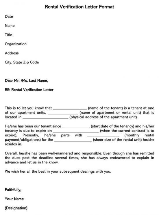 Rental Verification Letter: How to Write (with Examples)