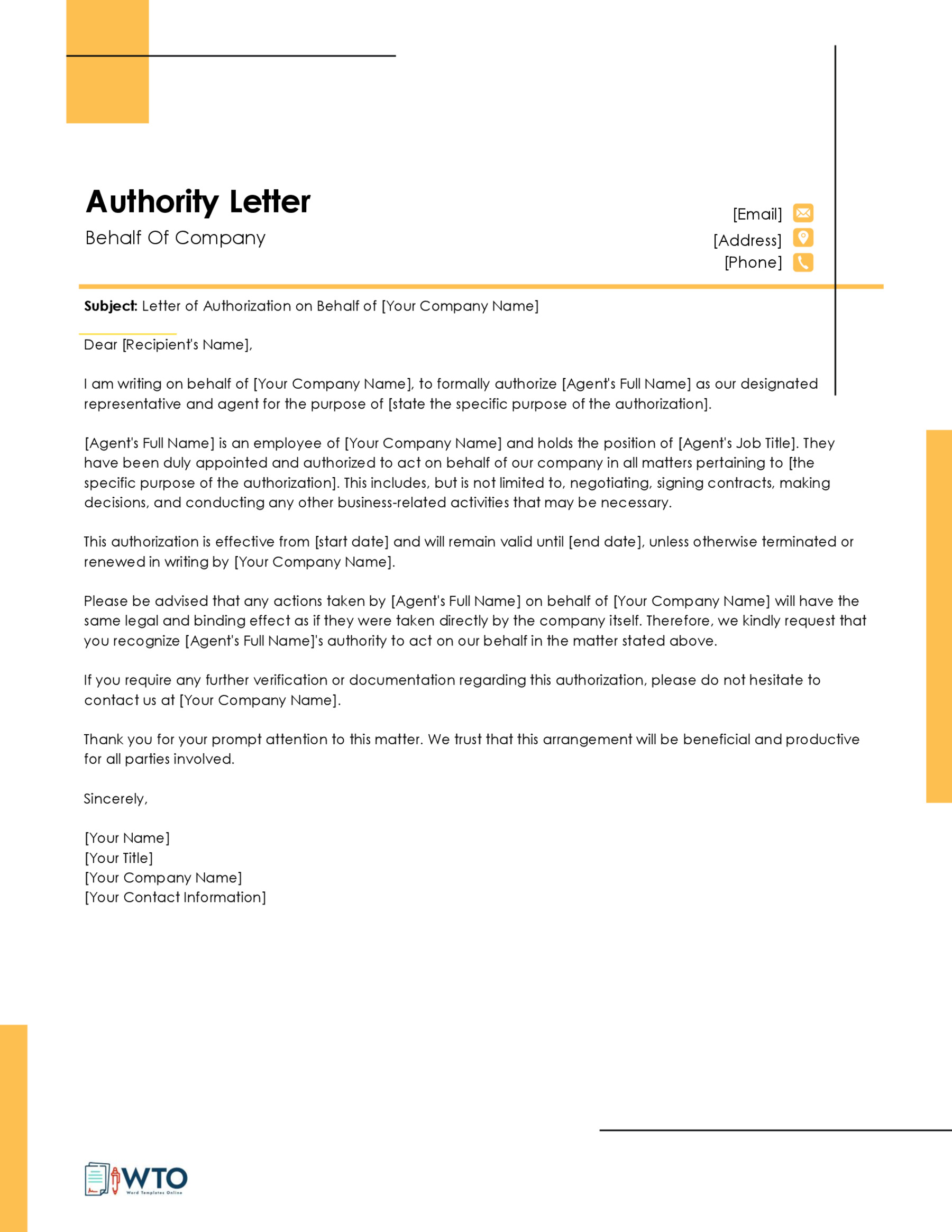 6 Authorization Letter Samples to Act on Behalf of Someone