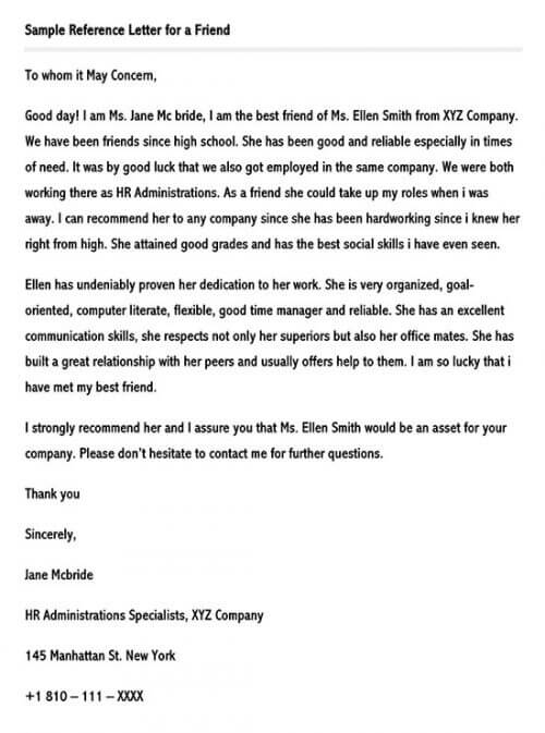 Writing a Reference Letter for Friend (Sample & Examples)