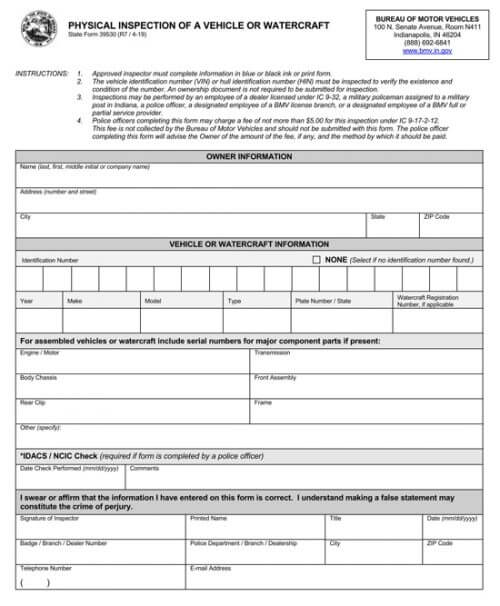 Free VIN Verification Forms - US - PDF (Guide to Fill)