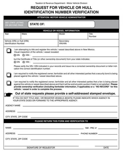 Free VIN Verification Forms - US - PDF (Guide to Fill)