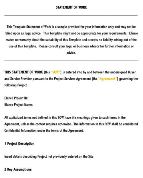 Free Statement of Work (SOW) Templates (Excel | Word)
