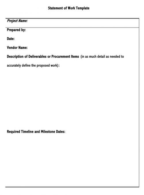 Free Statement of Work (SOW) Templates (Excel | Word)